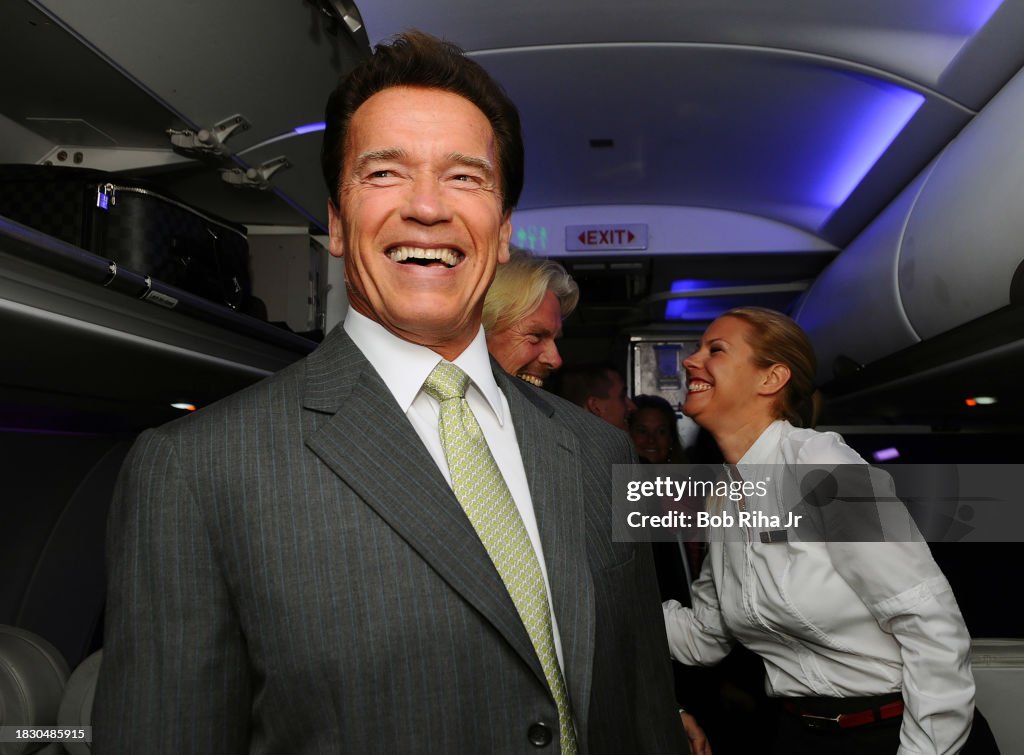 California Governor Arnold Schwarzenegger Is Joined By Virgin Group