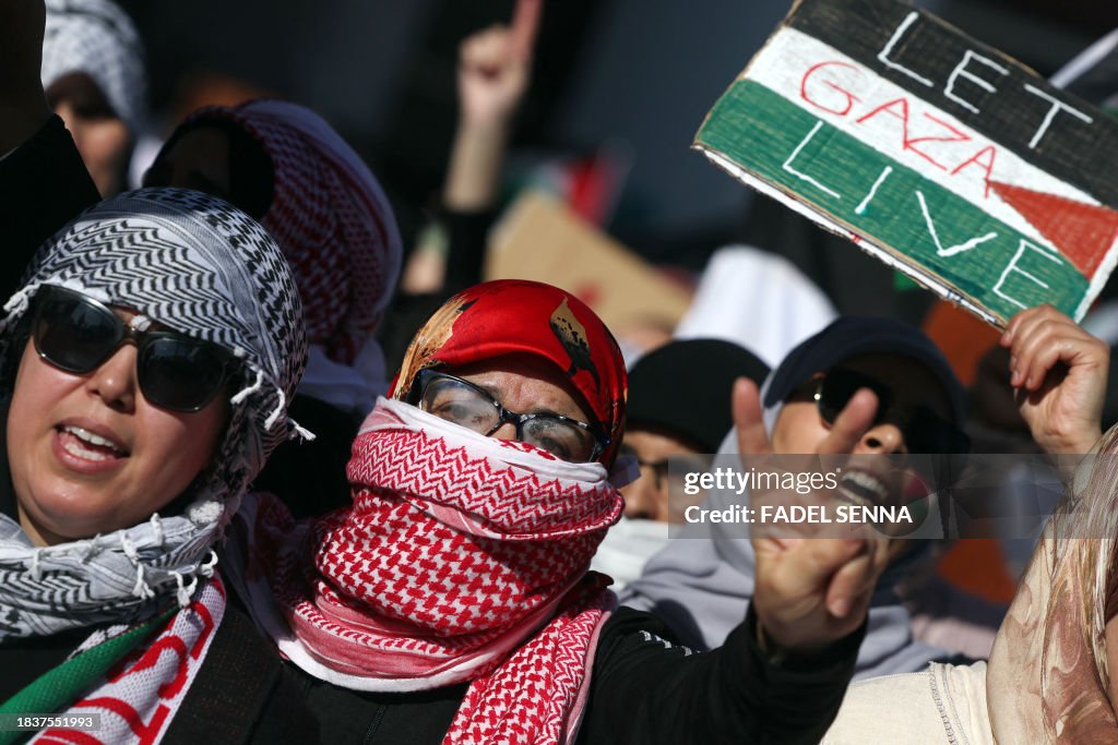 Moroccans Protest In Rabat On December 10 2023 In Solidarity With