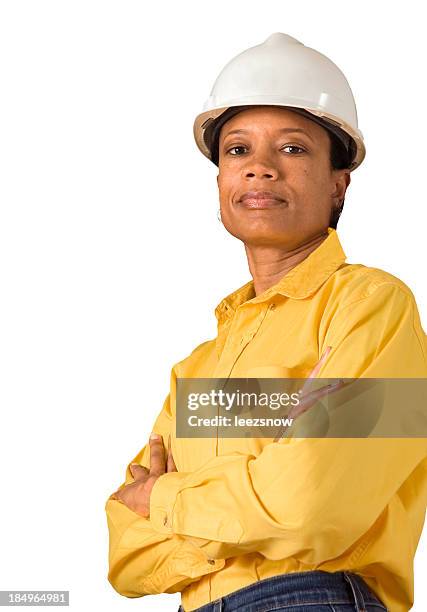 Women Construction White Background Fotografías E Imágenes De Stock