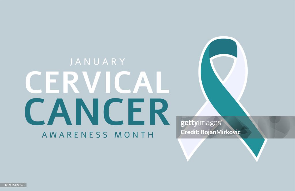 Cervical Cancer Awareness Month Banner Poster Design January Vector