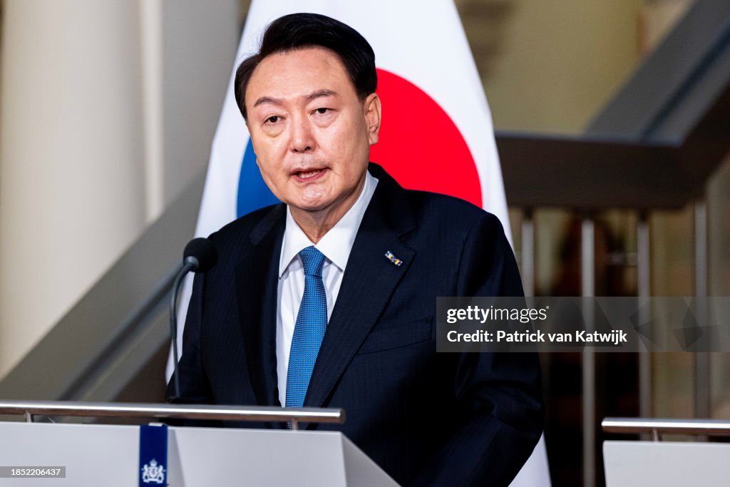 President Of The Republic Of Korea Yoon Suk Yeol During A Press News