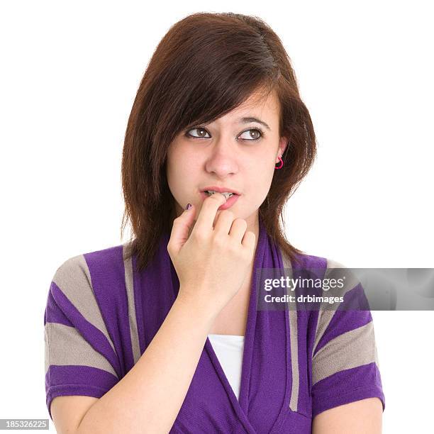 Girl Biting Nails Photos And Premium High Res Pictures Getty Images