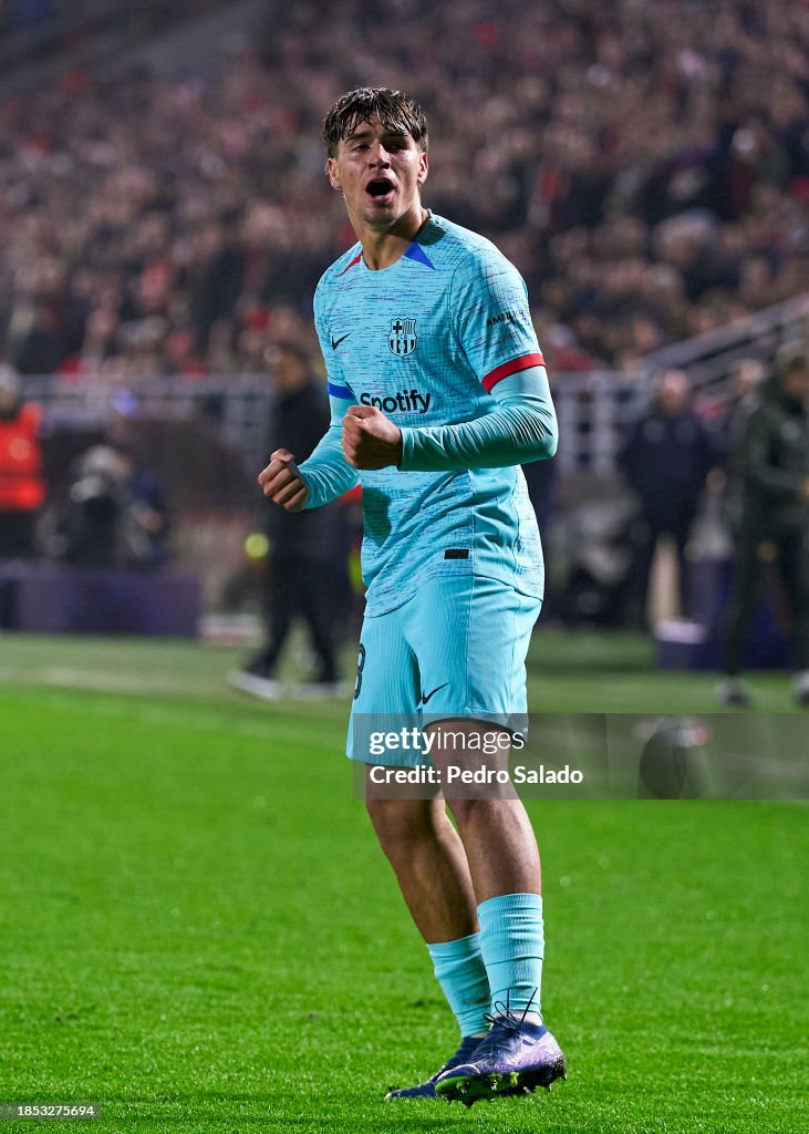 Marc Guiu Of Fc Barcelona Celebrates After Scoring His Teams Second