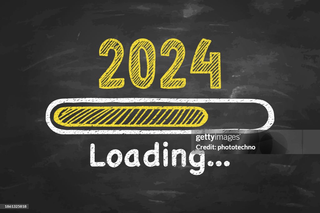 Loading New Year 2024 On Blackboard Background High-Res Vector Graphic ... Loading New Year 2024 On Blackboard Background High-Res Vector Graphic ...