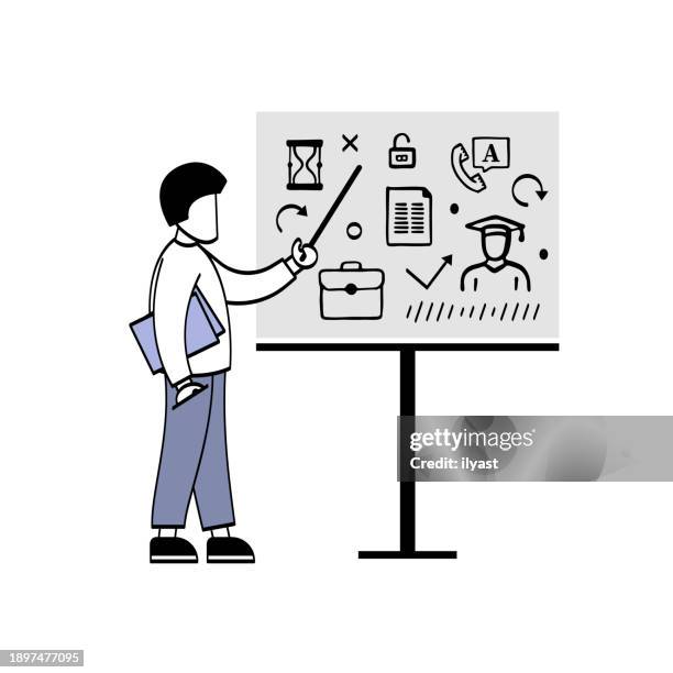 People Drawing On Whiteboard High Res Illustrations Getty Images