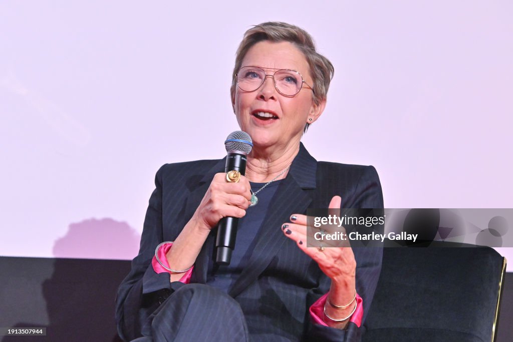 Annette Bening speaks onstage during the Annette Bening Telluride ... Annette Bening speaks onstage during the Annette Bening Telluride ...