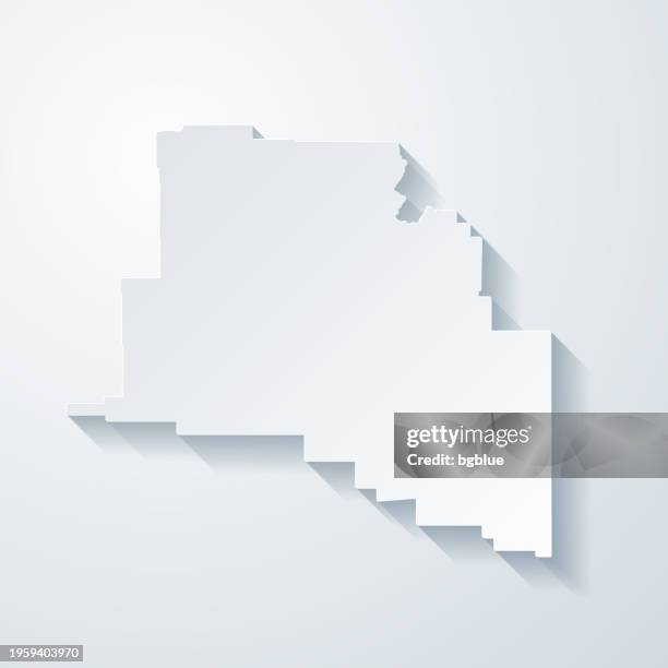 Copper River Alaska Map With Paper Cut Effect On Blank Background High