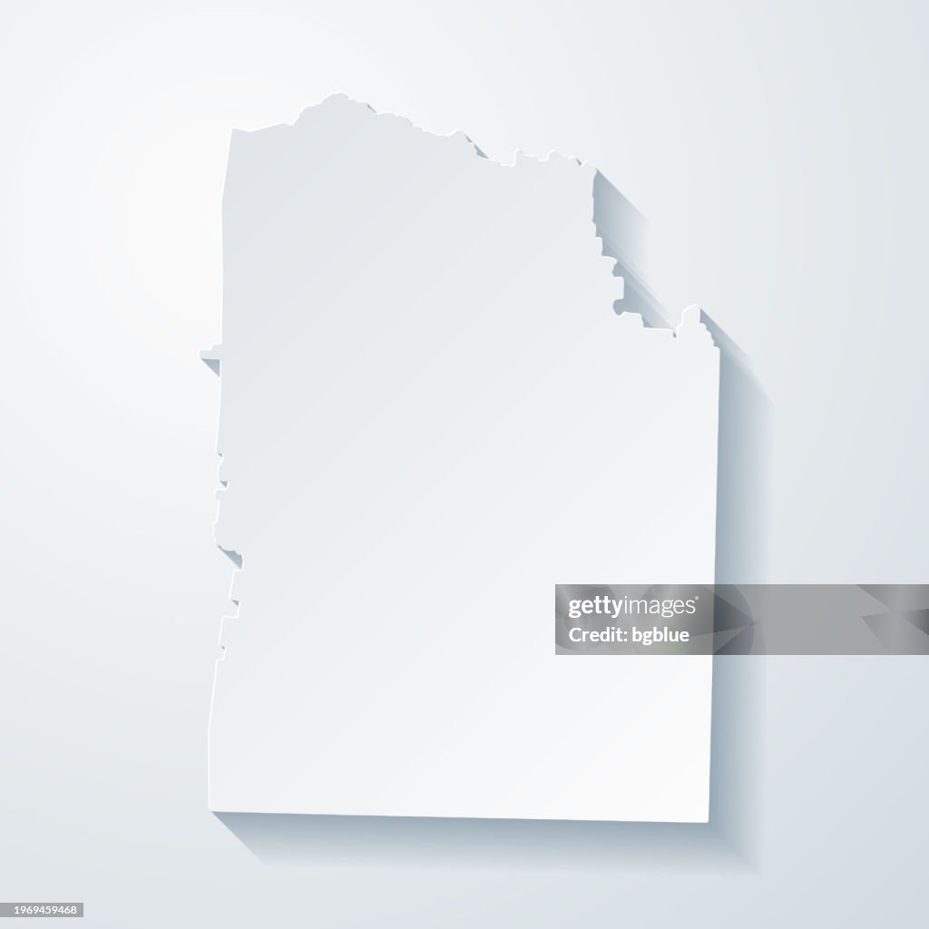 Giles County Tennessee Map With Paper Cut Effect On Blank Background