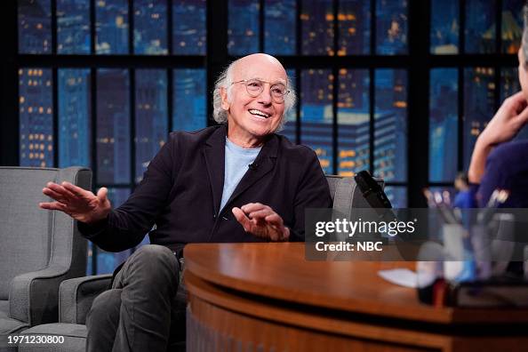 Comedian Larry David During An Interview With Host Seth Meyers On News Photo Getty Images