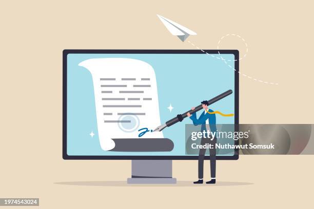 Digital signature or electronic agreement contact, online document ...