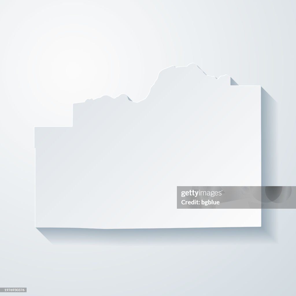 Cassia County Idaho Map With Paper Cut Effect On Blank Background High Res Vector Graphic