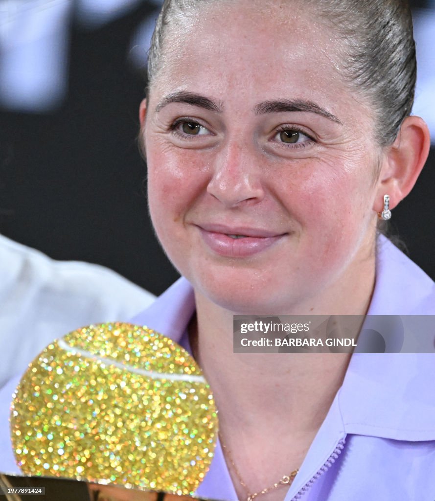 Latvias Jelena Ostapenko Poses With Her Trophy After Winning Against News Photo Getty Images