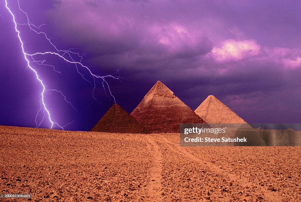 Egypt Giza Lightning Striking Near Pyramids High-Res Stock Photo ... Egypt Giza Lightning Striking Near Pyramids High-Res Stock Photo ...