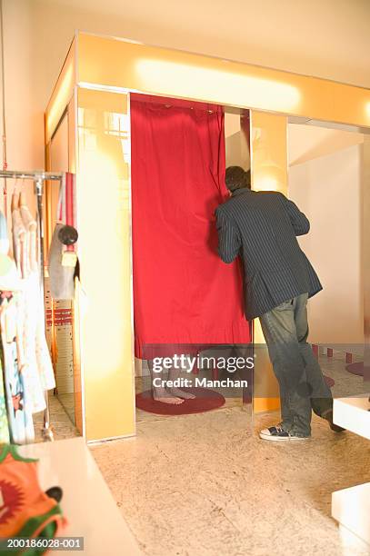 Person Peaking Behind Curtain Photos and Premium High Res Pictures ... Person Peaking Behind Curtain Photos and Premium High Res Pictures ...