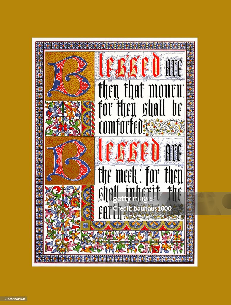 Sermon On The Mount Bible Verses On Gold High Res Vector Graphic