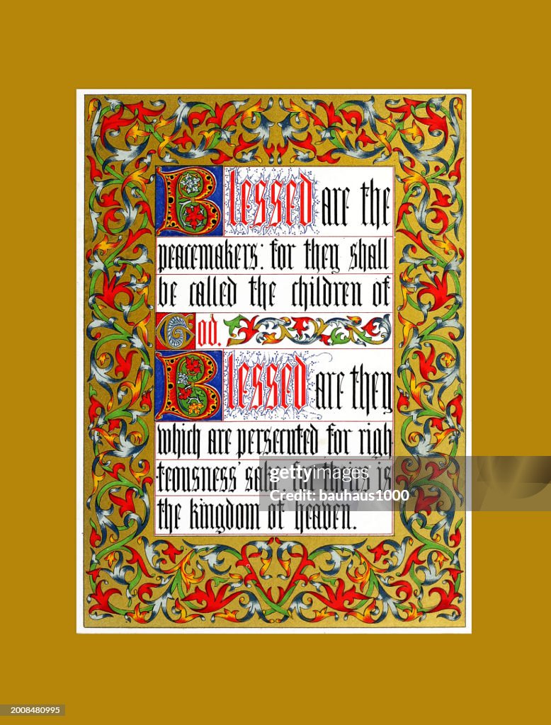 Sermon On The Mount Bible Verses On Gold High Res Vector Graphic