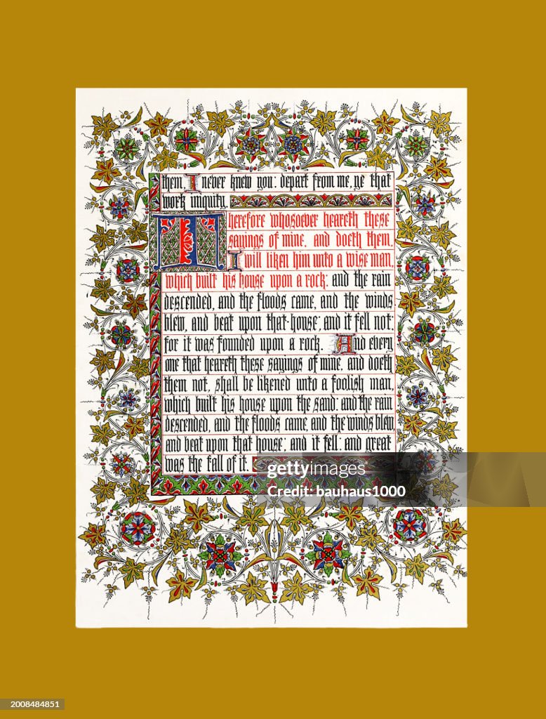 Sermon On The Mount Bible Verses On Gold High Res Vector Graphic