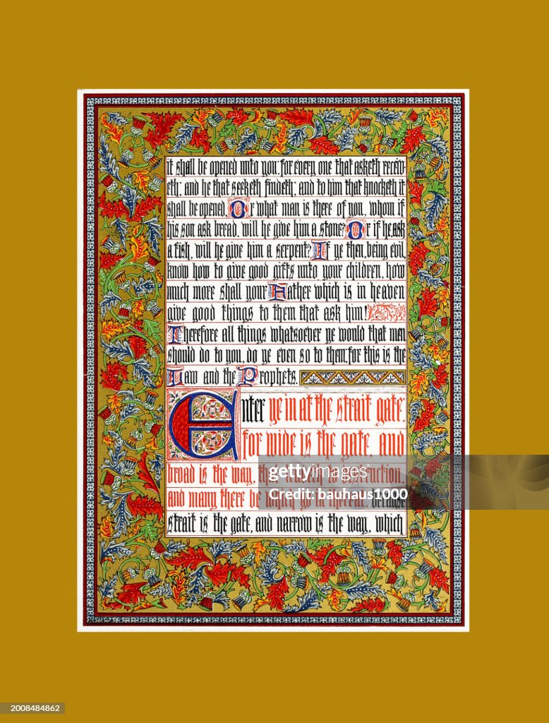 Sermon On The Mount Bible Verses On Gold High Res Vector Graphic