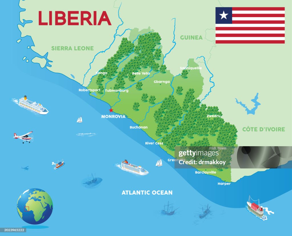 Liberia Cartoon Maps High Res Vector Graphic Getty Images