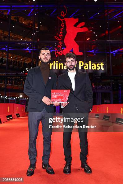 Basel Adra and Yuval Abraham pose with the Berlinale documentary ... Basel Adra and Yuval Abraham pose with the Berlinale documentary ...