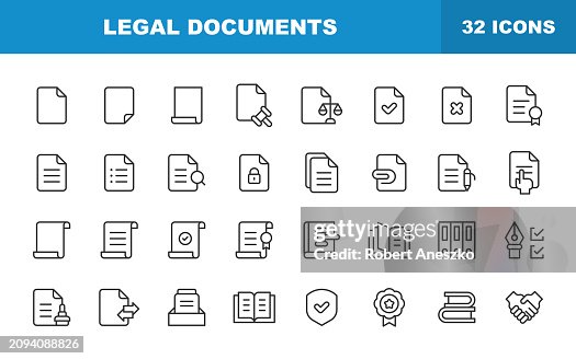 Legal Documents Line Icons Editable Stroke Contains Such Icons As