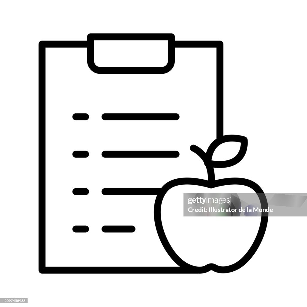 Diet List Single Line Icon High-Res Vector Graphic - Getty Images Diet List Single Line Icon High-Res Vector Graphic - Getty Images