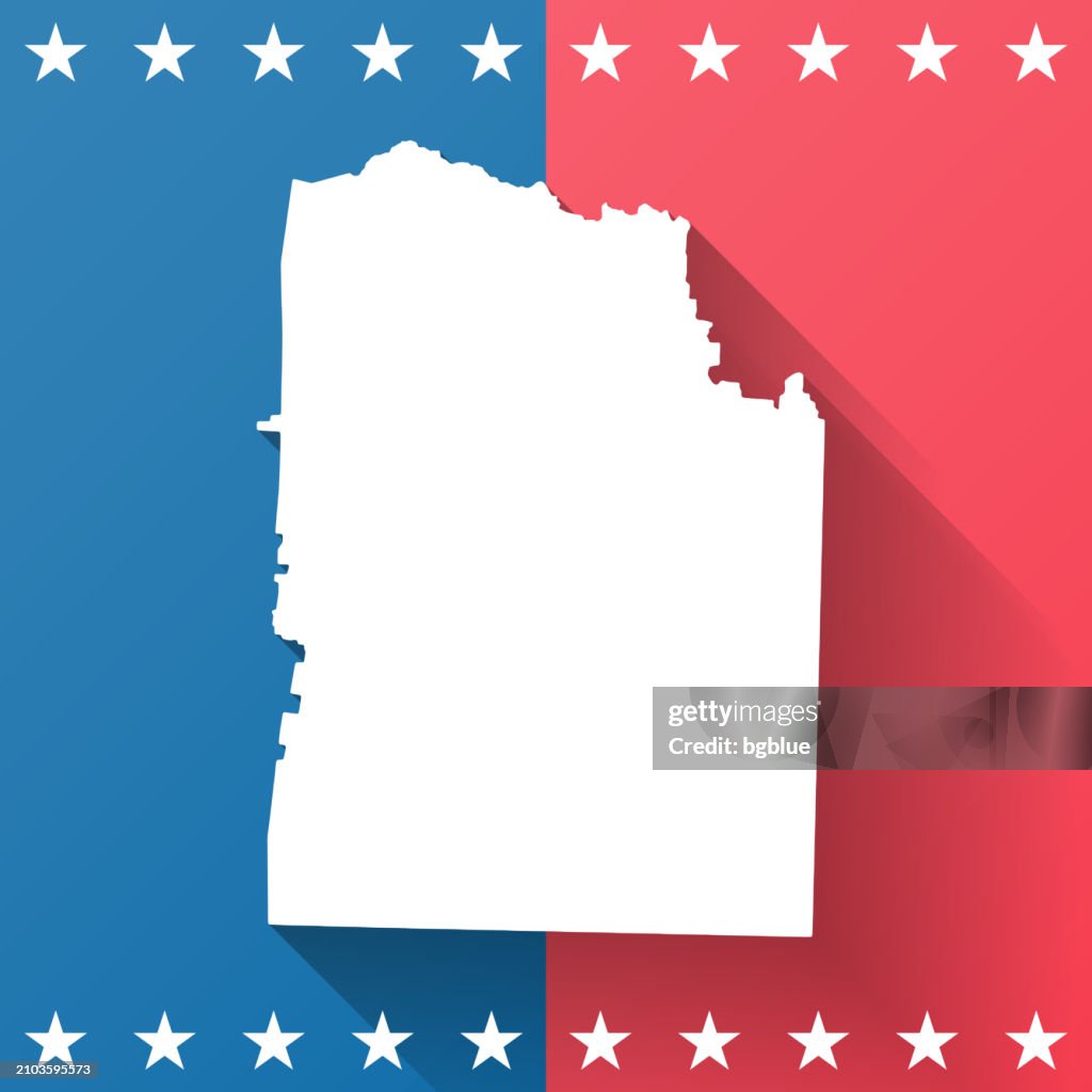 Giles County Tennessee Map On Blue And Red Background High Res Vector