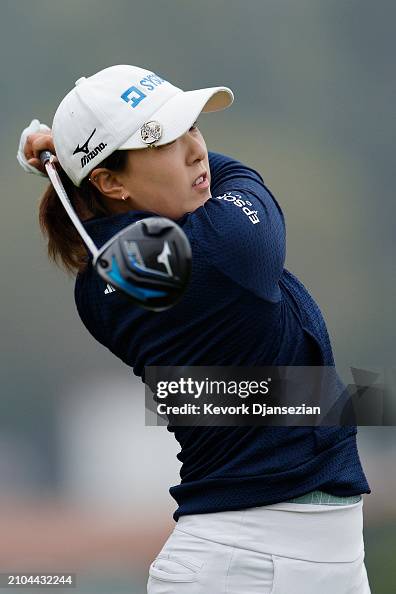 Jiwon Jeon of South Korea hits her tee shot on the fourth hole during ... Jiwon Jeon of South Korea hits her tee shot on the fourth hole during ...