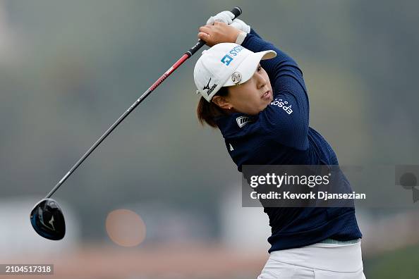 Jiwon Jeon of South Korea hits her tee shot on the fourth hole during ... Jiwon Jeon of South Korea hits her tee shot on the fourth hole during ...