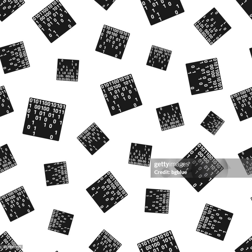 Falling Binary Code Seamless Pattern Icons On White Background High-Res ... Falling Binary Code Seamless Pattern Icons On White Background High-Res ...