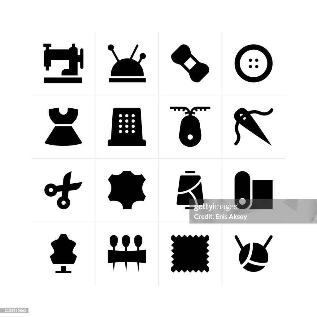 Sewing Icons High Res Vector Graphic Getty Images