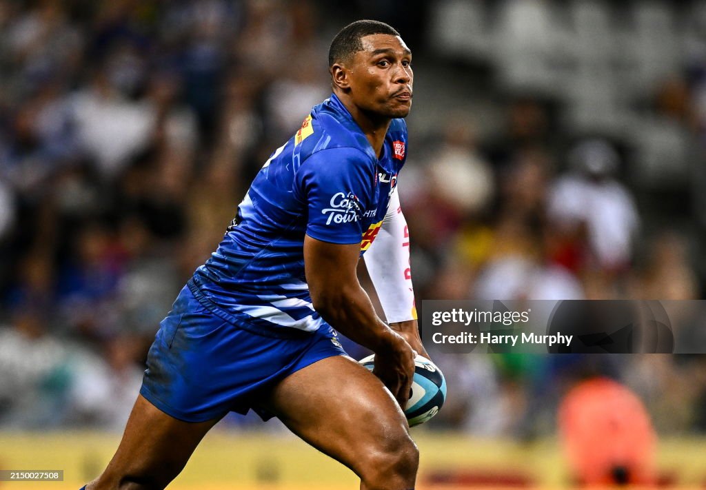 Cape Town , South Africa - 27 April 2024; Damian Willemse of DHL ... Cape Town , South Africa - 27 April 2024; Damian Willemse of DHL ...