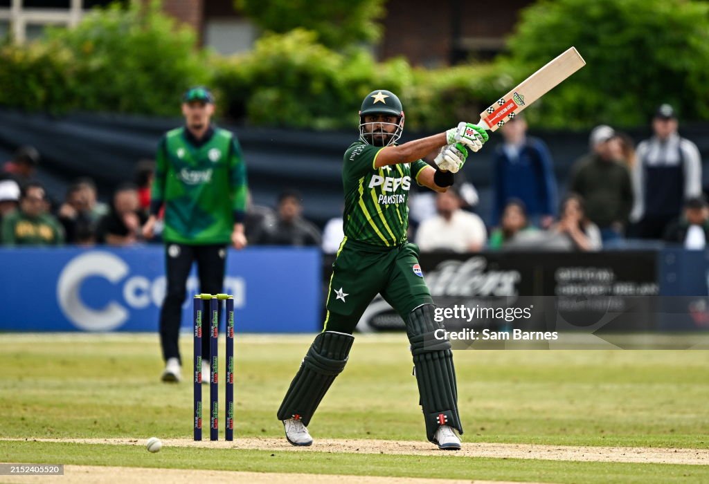 Dublin Ireland 14 May 2024 Babar Azam Of Pakistan Bats During