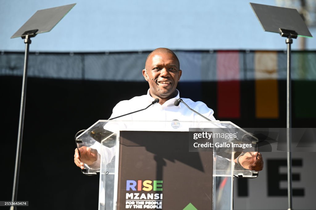 Leader of Rise Mzansi, Songezo Zibi speaks at the party's final... News ... Leader of Rise Mzansi, Songezo Zibi speaks at the party's final... News ...