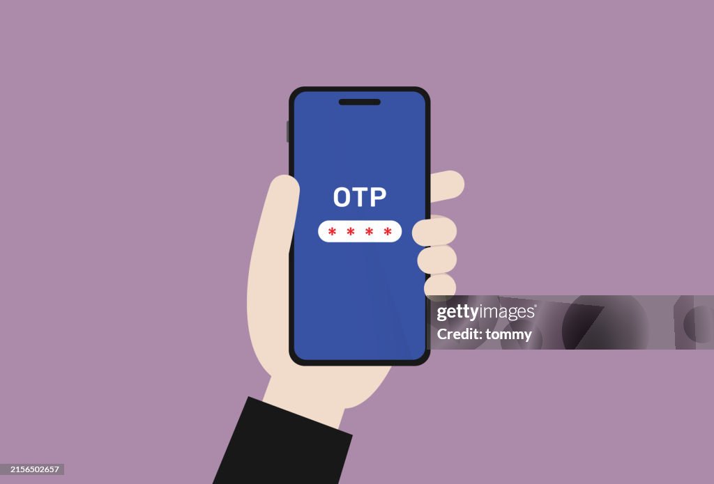 One Time Password Or Otp Security Code On Mobile Phone High Res Vector Graphic Getty Images