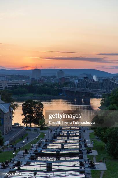 Ottawa, Canada - June 4, 2024: Rideau canal locks in Ottawa, Canada ...