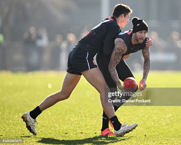 Jeremy Howe Of The Magpies In Action During A Collingwood Magpies Afl