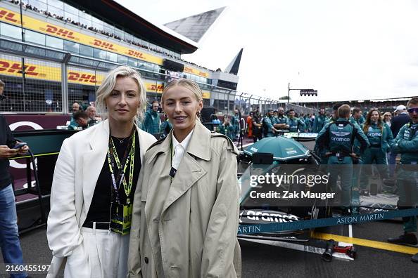 English Footballers Leah Williamson And Chloe Kelly Prior To The F1