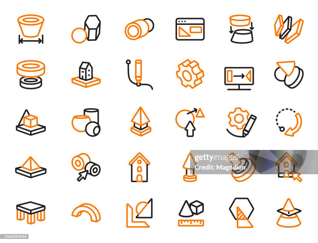 3d Modeling Cad Geometric Shapes And Architecture Icon Set In Black And ... 3d Modeling Cad Geometric Shapes And Architecture Icon Set In Black And ...