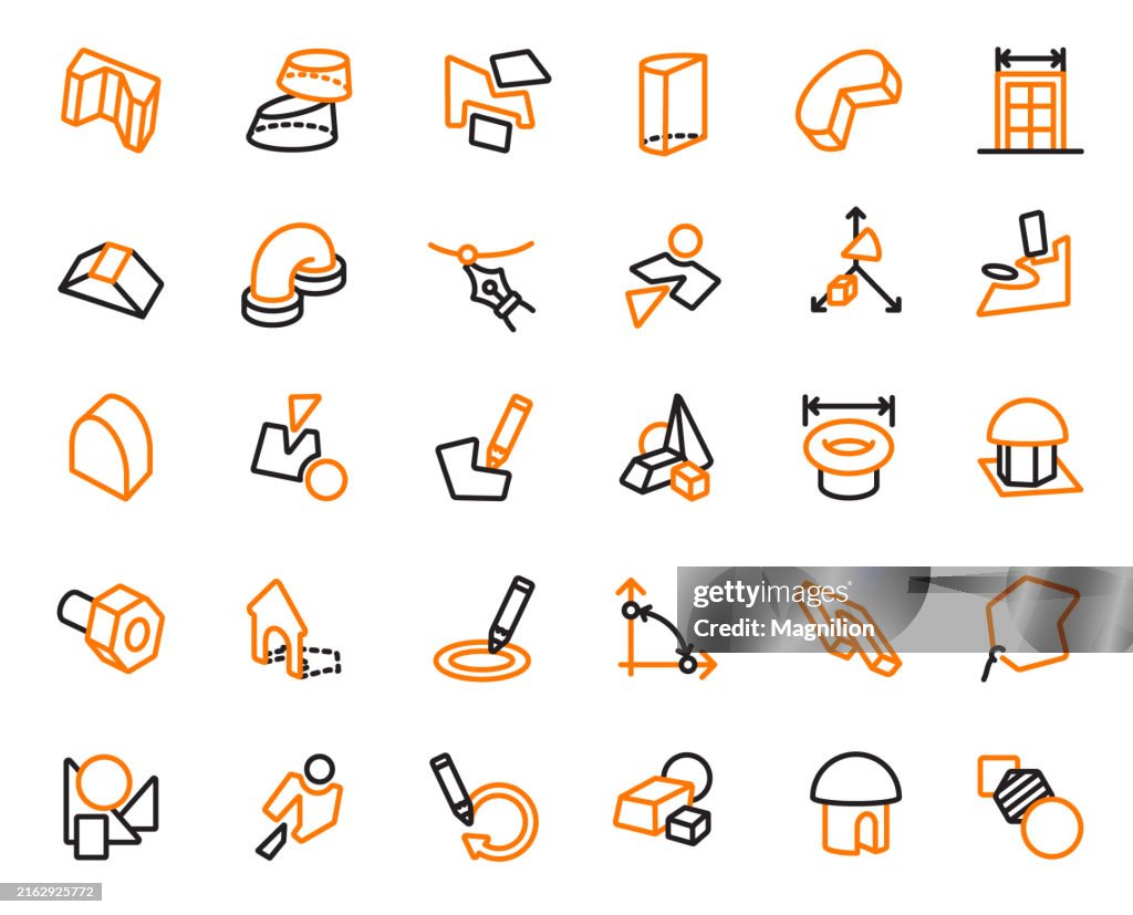 3d Modeling Cad Geometric Shapes And Architecture Icon Set In Black And ... 3d Modeling Cad Geometric Shapes And Architecture Icon Set In Black And ...