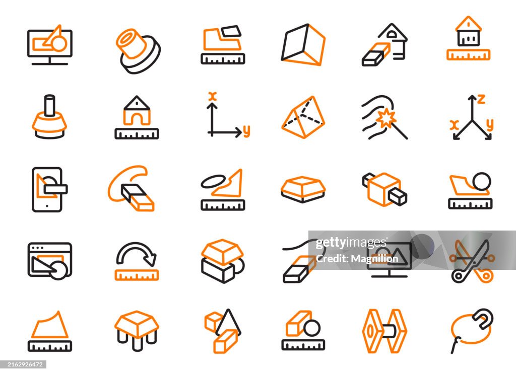 3d Modeling Cad Geometric Shapes And Architecture Icon Set In Black And ... 3d Modeling Cad Geometric Shapes And Architecture Icon Set In Black And ...