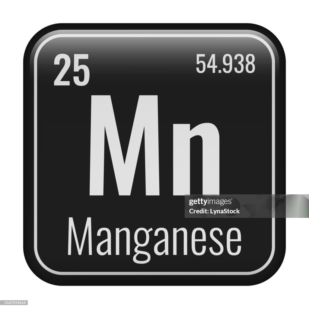 Manganese Symbol Chemical Element Of The Periodic Table Vector