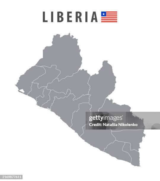 Liberia Detailed Map With Country Regions High Res Vector Graphic