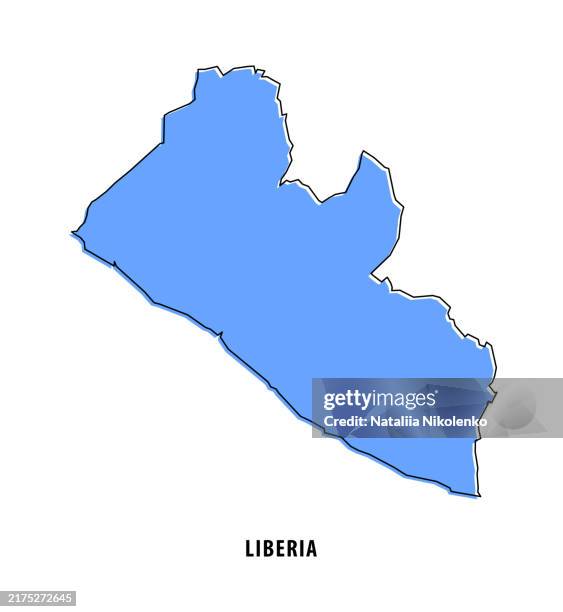 Liberia Blue Sketch Map Stylized Simple Outline Map Icon High Res