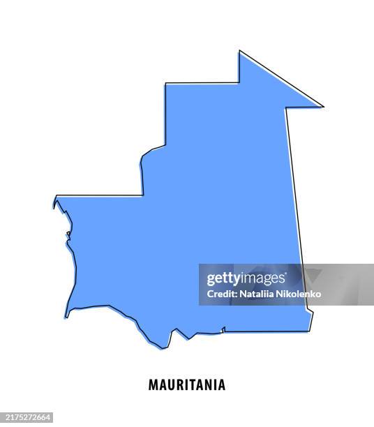 Mauritania Blue Sketch Map Stylized Simple Outline Map Icon High Res