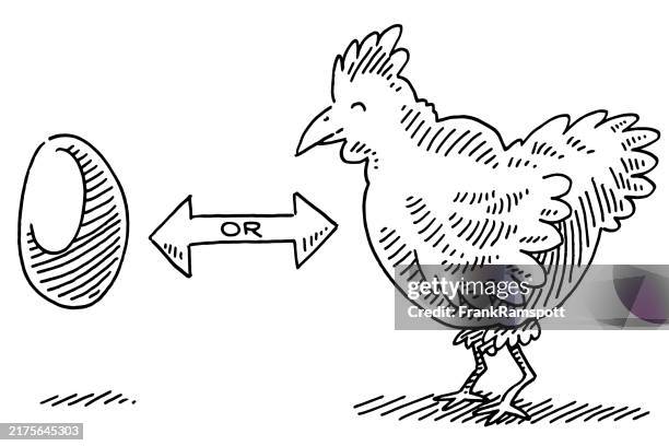 Hen Or Egg Concept Drawing High-Res Vector Graphic - Getty Images Hen Or Egg Concept Drawing High-Res Vector Graphic - Getty Images