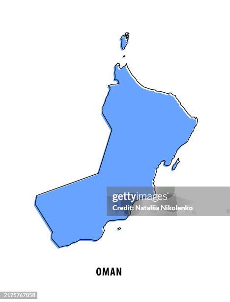 Oman Blue Sketch Map Stylized Simple Outline Map Icon High Res Vector