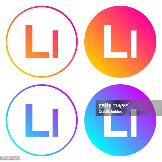 Letter L Uppercase And Lowercase Round Icons With Color Gradients High