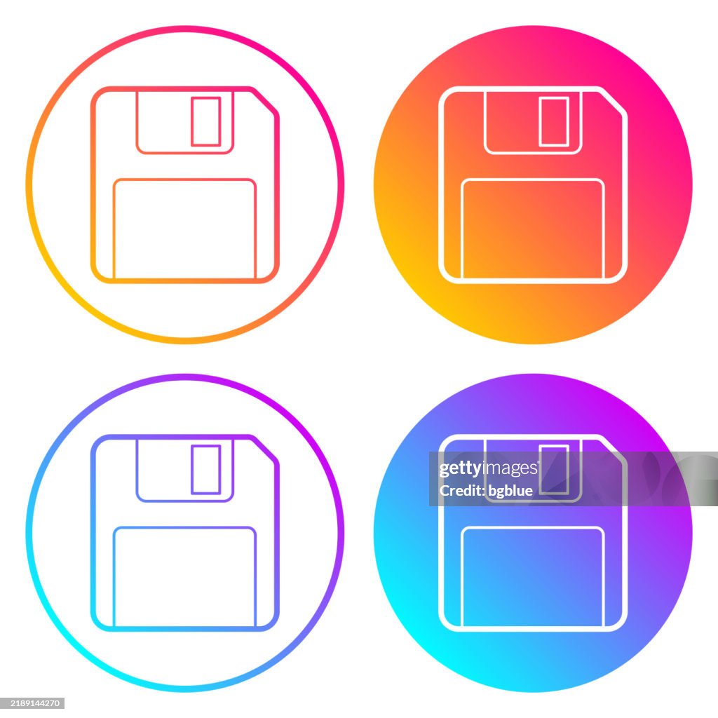 Floppy Disk Round Icons With Color Gradients High-Res Vector Graphic ... Floppy Disk Round Icons With Color Gradients High-Res Vector Graphic ...