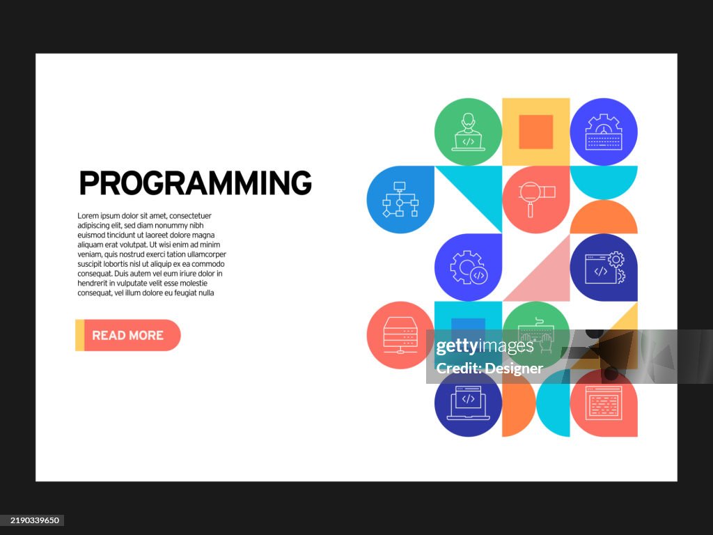 Programming Related Vector Illustration Coding Developer Devops